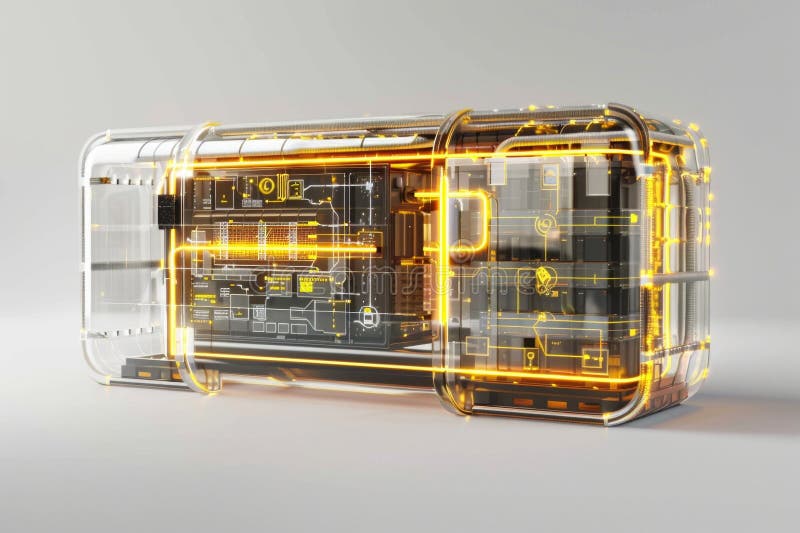 A Clear Plastic Case Containing a Printed Circuit Board for Electronic ...