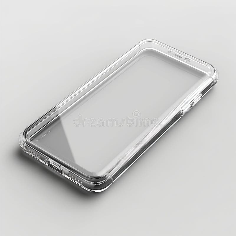 Clear Plastic Case on White Surface. Generative AI Stock Illustration ...