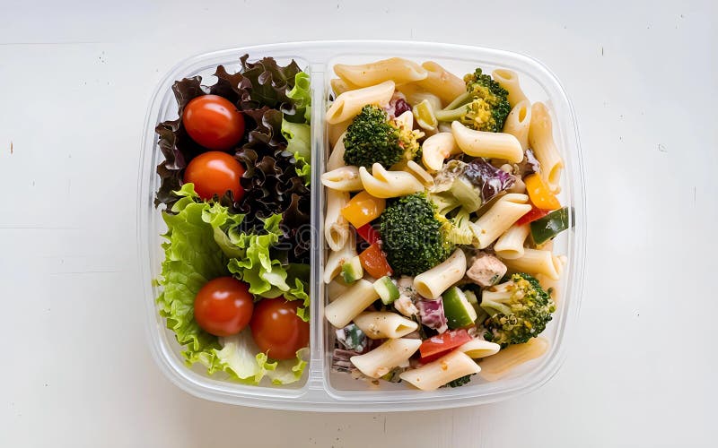 A Clear Plastic Container Divided into Two Sections. One Section ...