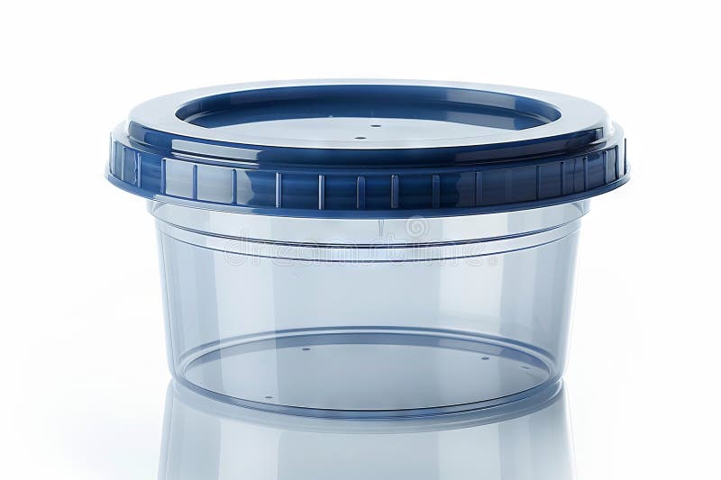 Clear Plastic Container with a Lid. Transparent Storage Jar. Isolated ...