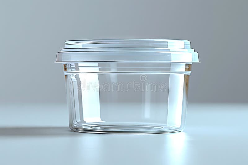 Clear Plastic Container with a Lustrous Lid. Transparent Storage Jar ...