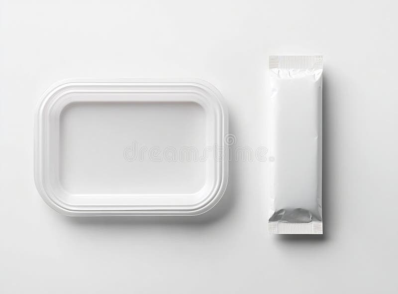 Clear Plastic Container and Packet Stock Image - Image of organization ...