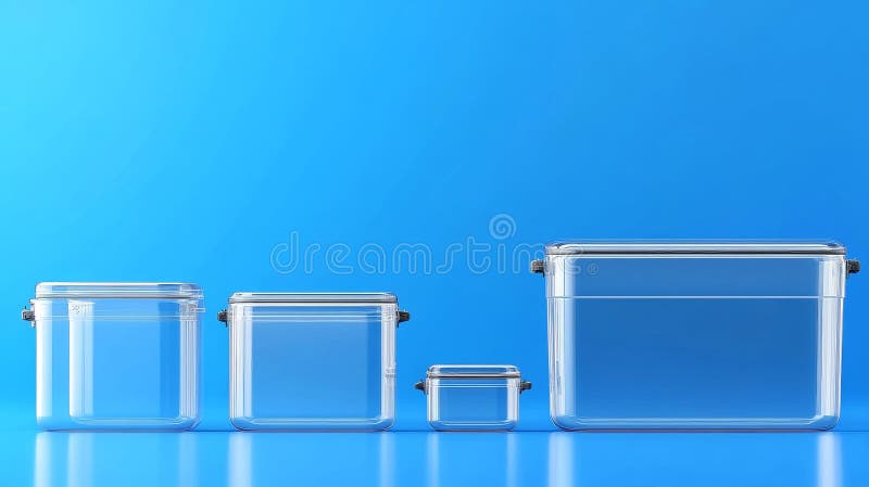 Clear Plastic Container Set Organized Transparent Storage Varying Sizes ...