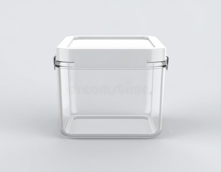 Clear Plastic Container with White Lid Stock Illustration ...