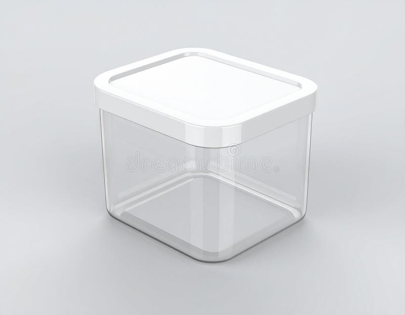 Clear Plastic Container with White Lid Stock Illustration ...