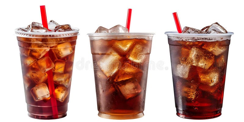 Clear Plastic Cup of Cola, Side View with Transparent Background ...