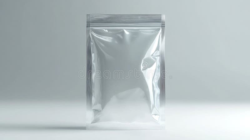 Clear Plastic Pouch Packaging Mockup on White Background Stock ...