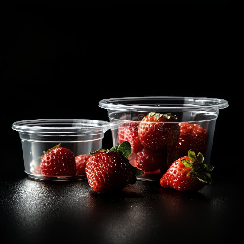 Clear Plastic Rectangular Food Storage Containers Stock Photo - Image ...