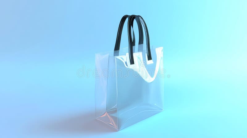 Clear Plastic Shopping Bag Mockup Featuring a Closure with a Zipper is ...