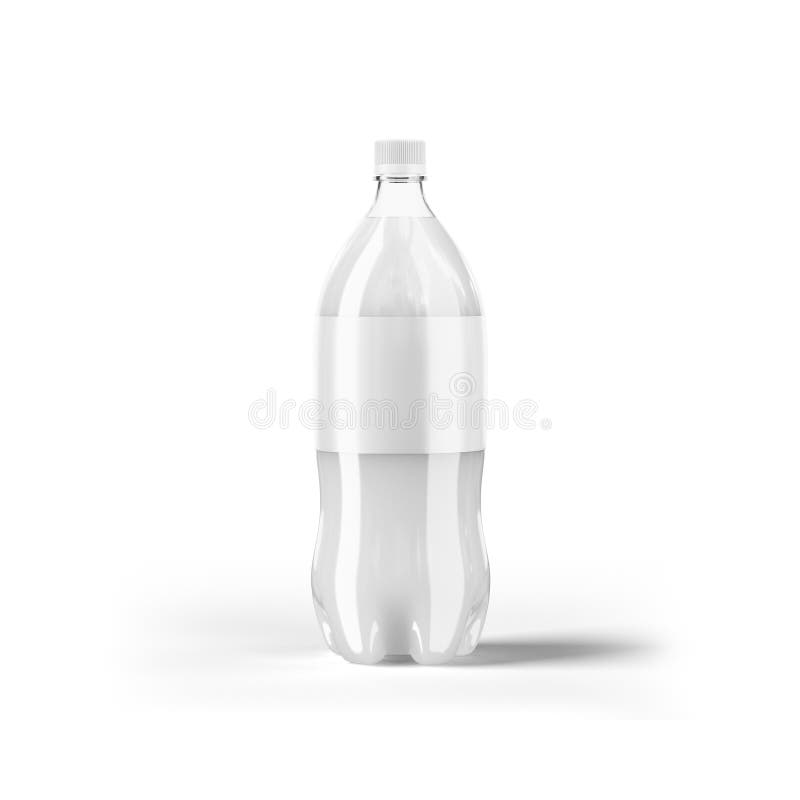 Clear Plastic Soda Bottle with Blank White Label Stock Illustration ...