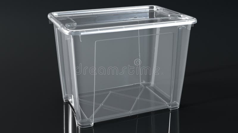 Clear Plastic Storage Container with Lid Stock Image - Image of acrylic ...