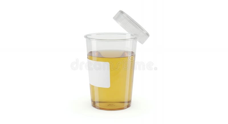 Clear Plastic Urine Specimen Container with Yellow Liquid and an Open ...