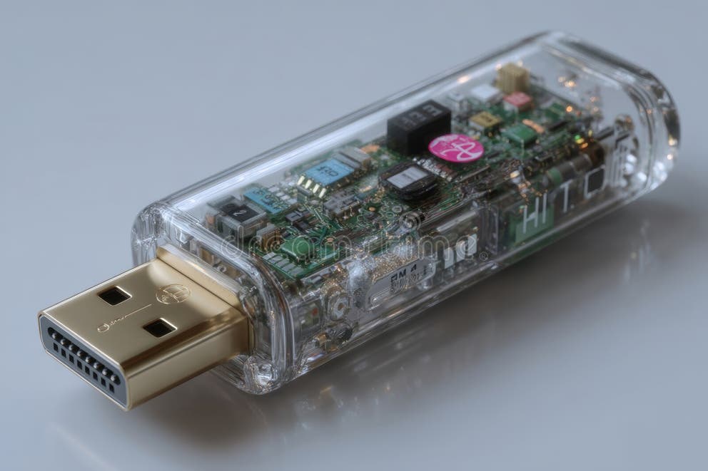 A Clear Plastic Usb Stick with a Circuit Board Inside of it Stock Photo ...