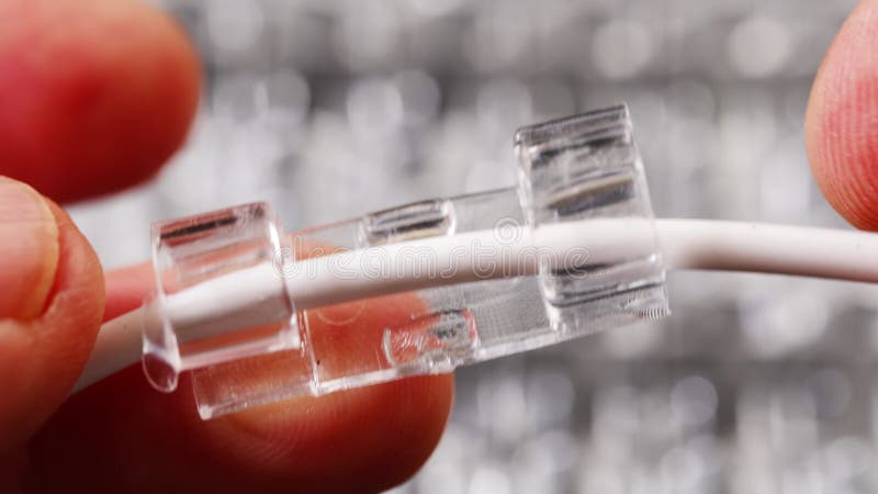 Clear Plastic Wire Holders on the Black Surface. Stock Footage - Video ...