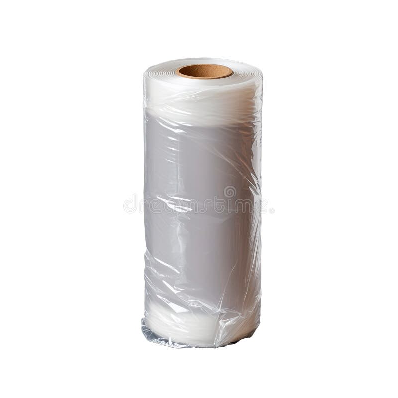Clear Plastic Wrap Roll Transparent Background Food Preservation Stock ...