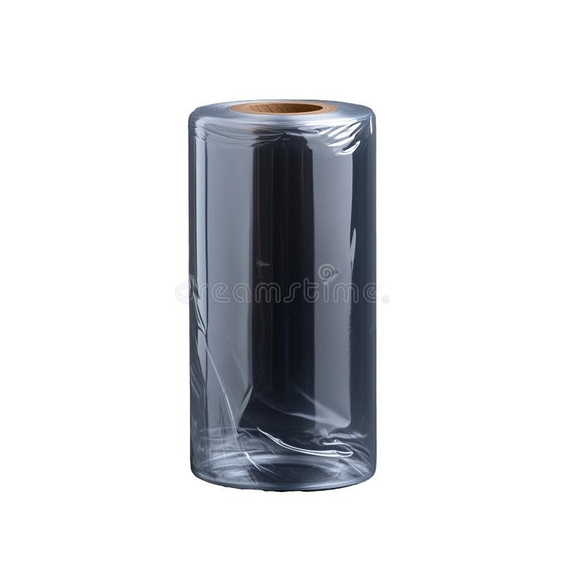 Clear Plastic Wrap Roll Transparent Background Kitchen Use Stock Photos ...
