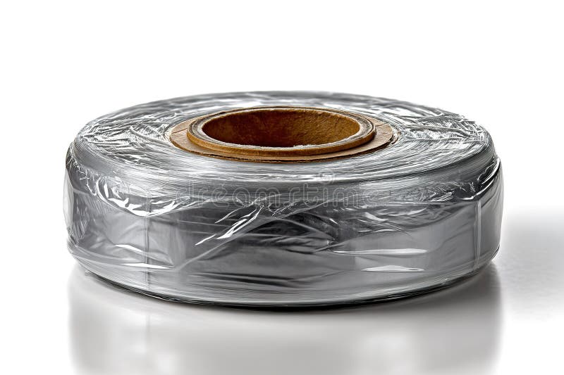 Clear Plastic Wrap Roll on a White Background Suitable for Food Storage ...