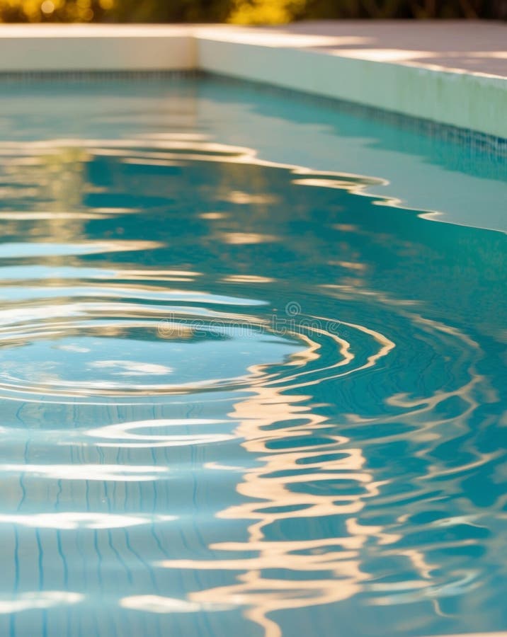 Clear Pool Water with Reflections and Sunshine. Stock Image - Image of ...