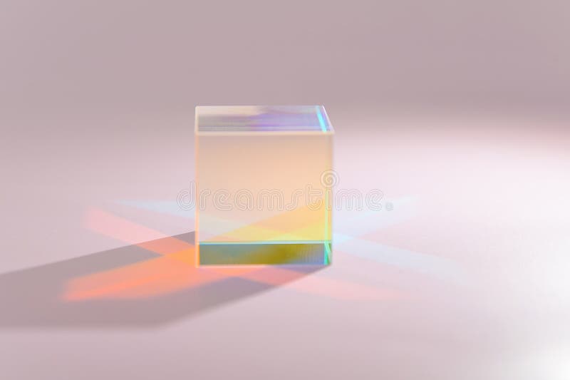 Clear Prism Refracts Light, Creating a Vibrant Display of Gradient ...