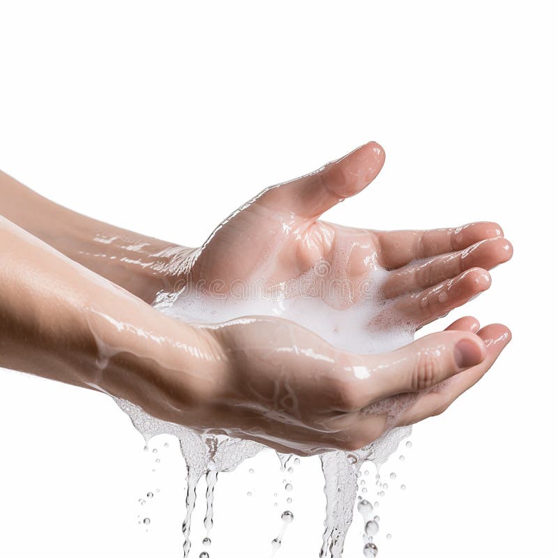 Spotless Hand Cleaning on a Crisp White Background for a Fresh Start ...