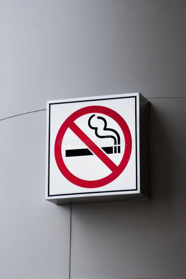 Notice about Smoking Prohibition Displayed on a Wall in a Public Space ...