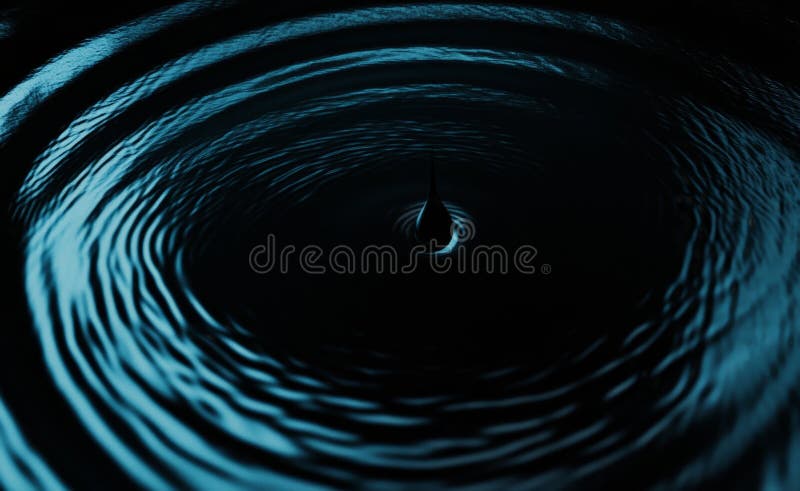 Into a Clear Puddle of Water, a Single Drop of Water Splashes. Stock ...