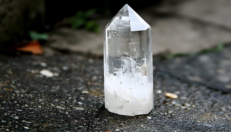 Clear Quartz Crystal Point stock illustration. Illustration of white ...