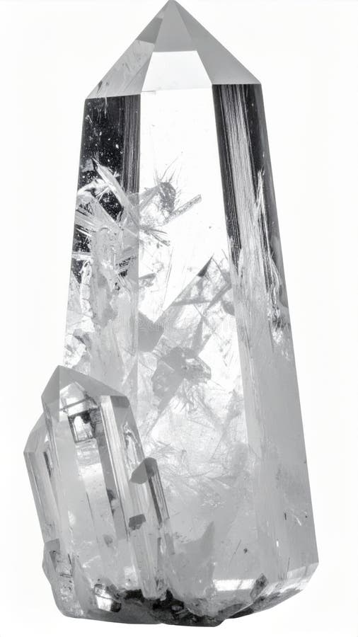 Clear Quartz Crystal Point on White Background Stock Illustration ...