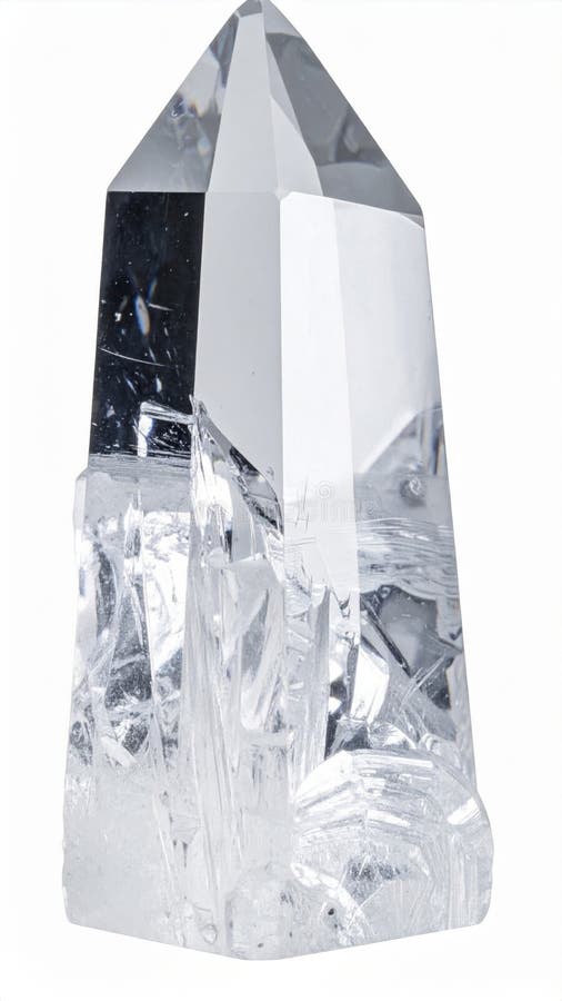 Clear Quartz Crystal Point on White Background Stock Illustration ...