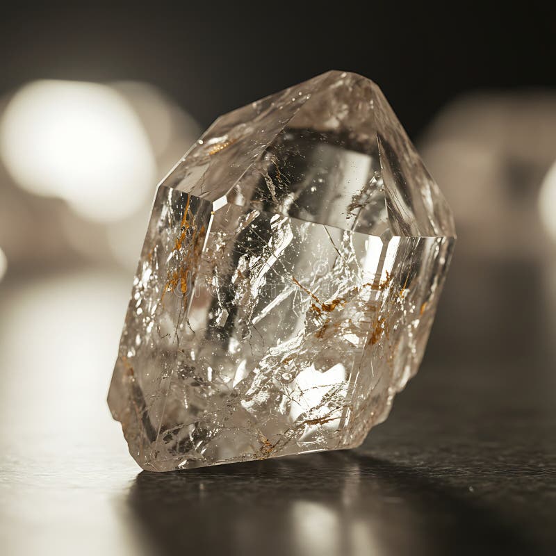 Clear Quartz Crystal on Surface Stock Illustration - Illustration of ...