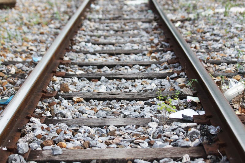 Clear railway for train stock image. Image of metal, track - 57234875