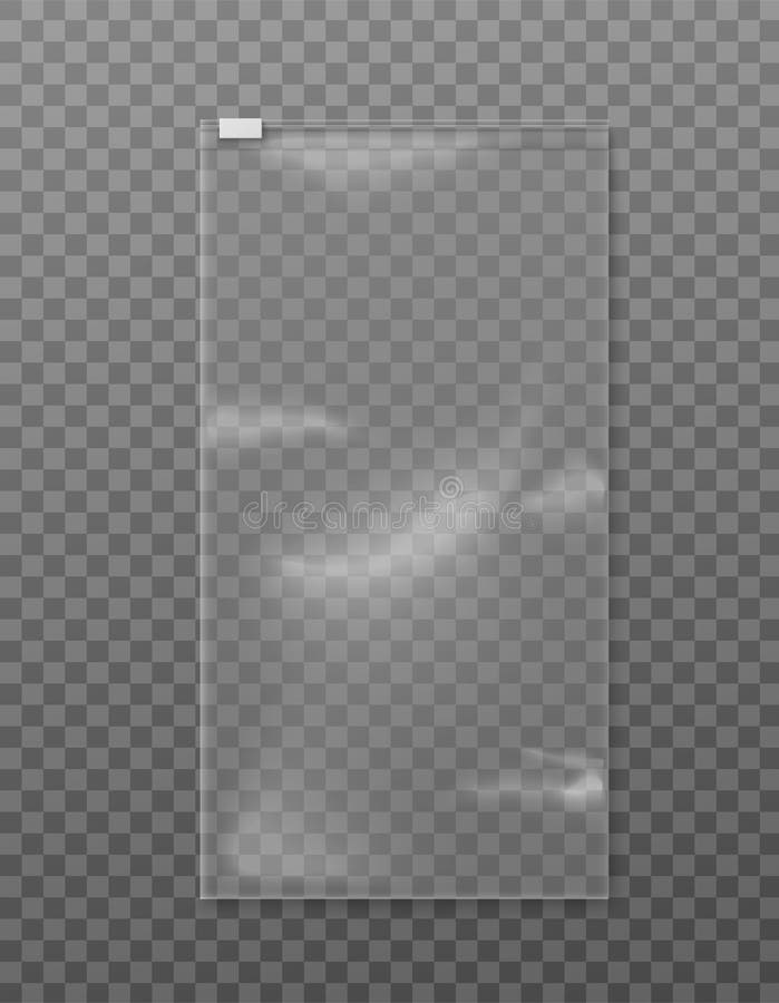 Clear Rectangle Plastic Bag with Re-sealable Zipper Lock Stock Vector ...