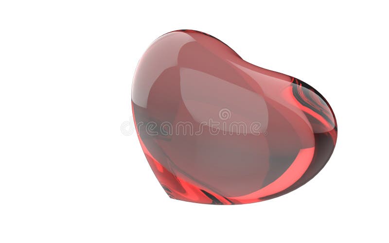 Clear Red Crystal Heart Isolated on White Stock Illustration ...