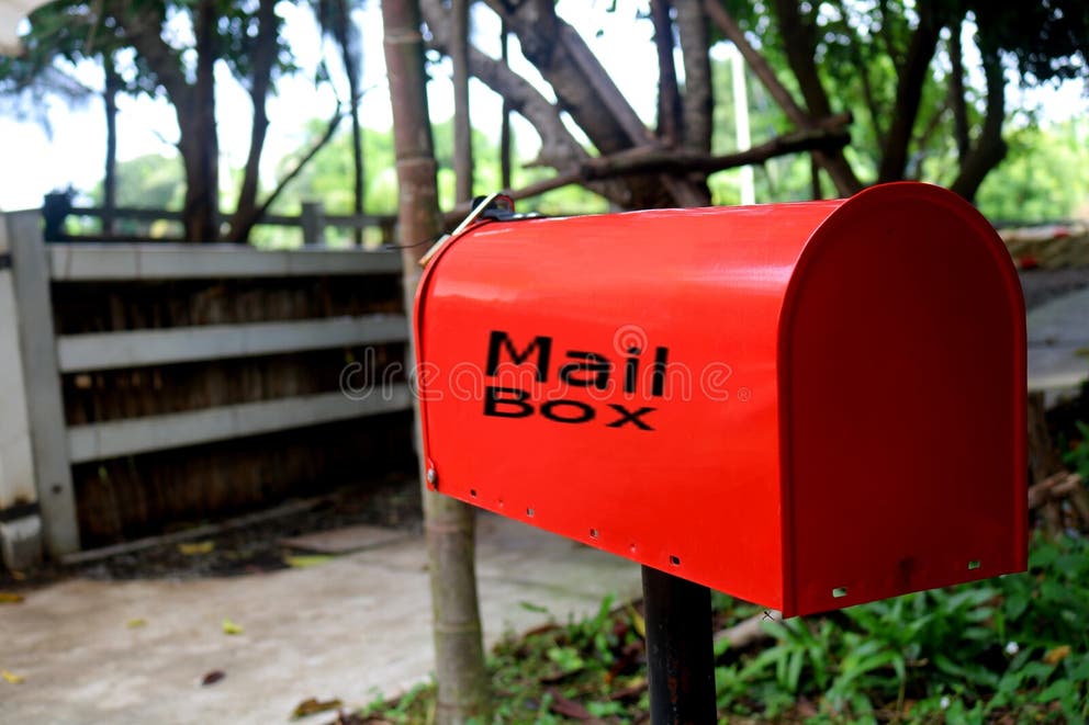 The Clear Red Mailbox Was in Front of the Corridor. Stock Photo - Image ...
