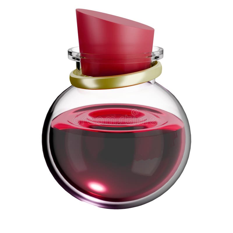 Clear Red Perfume Bottle with Rose Scent. Stock Illustration ...