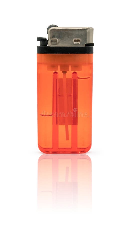 Clear Red Plastic Gas Lighter Isolated on White Stock Photo - Image of ...