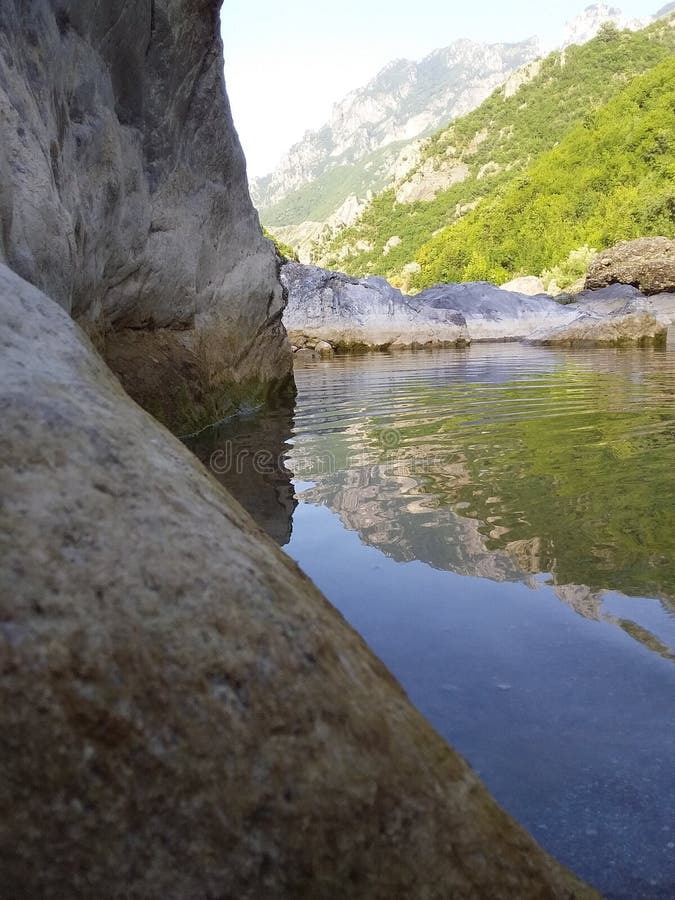 Clear Reflection of Mountain in Kiri River Stock Photo - Image of calm ...