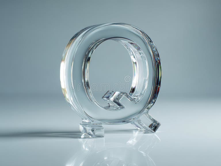 A Clear, Reflective Glass Award with a Ring or Loop Upper Section and a ...