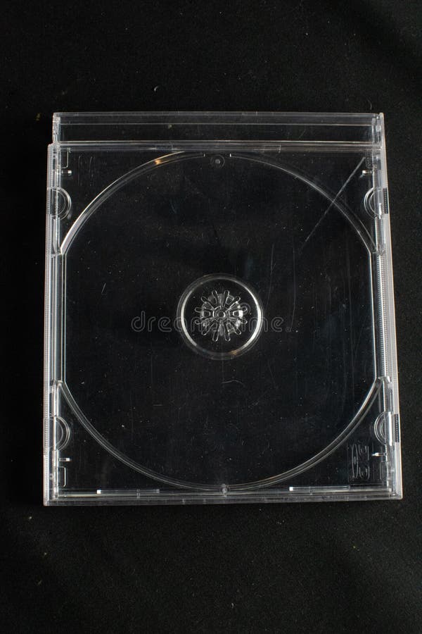 Clear Retro CD Cases with No Compact Discs Against a Black Background ...
