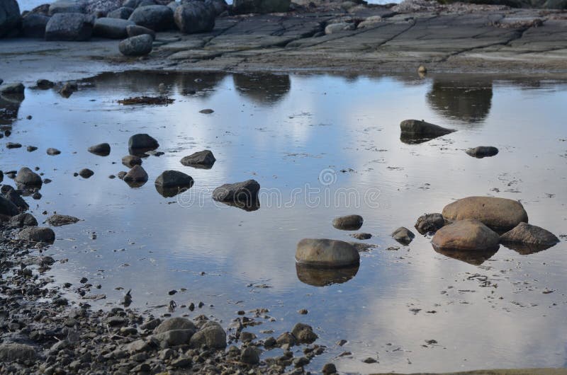 Clear River with Rocks Leads Towards Mountains Stock Photo - Image of ...
