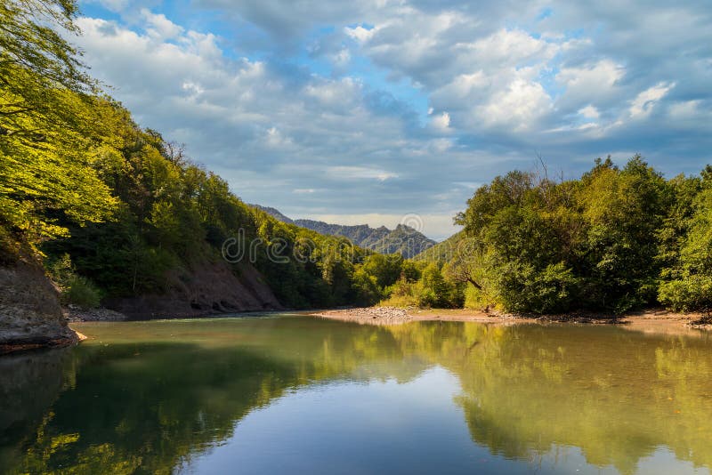 Clear River with Rocks in Mountain Region of Europe Stock Photo - Image ...