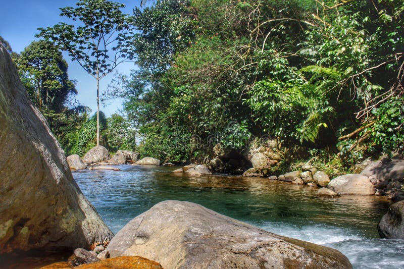 Clear River and Rocks in the Mountains Stock Photo - Image of ...