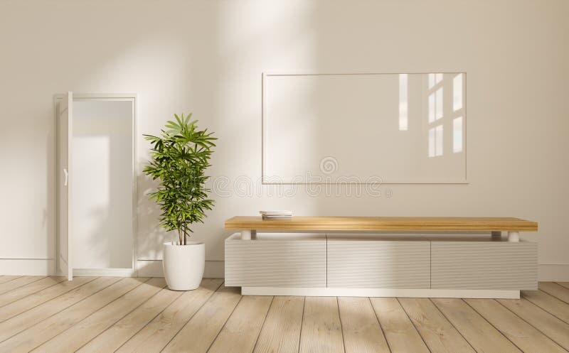 Clear Room with Pictures Frame Mock Up Design Stock Illustration ...