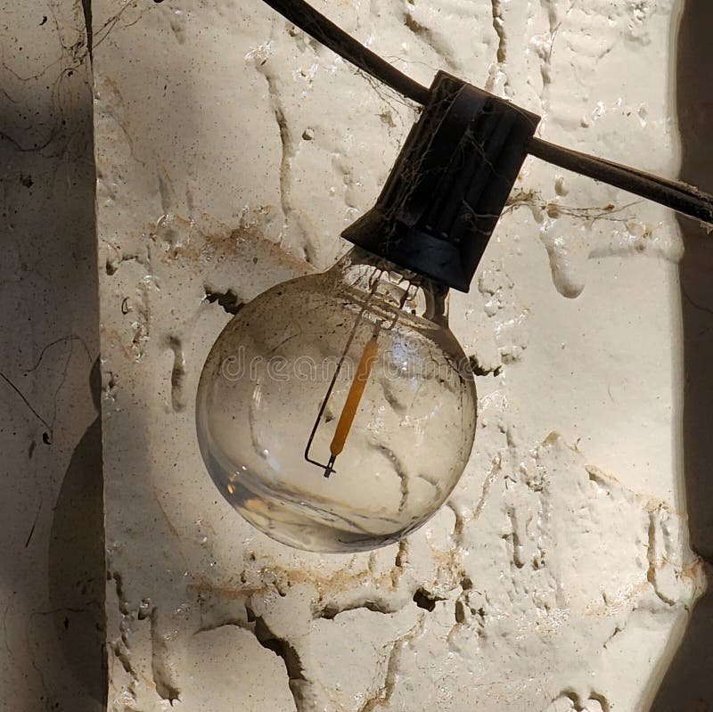 Clear Round String Light Bulb Stock Photo - Image of light, white ...