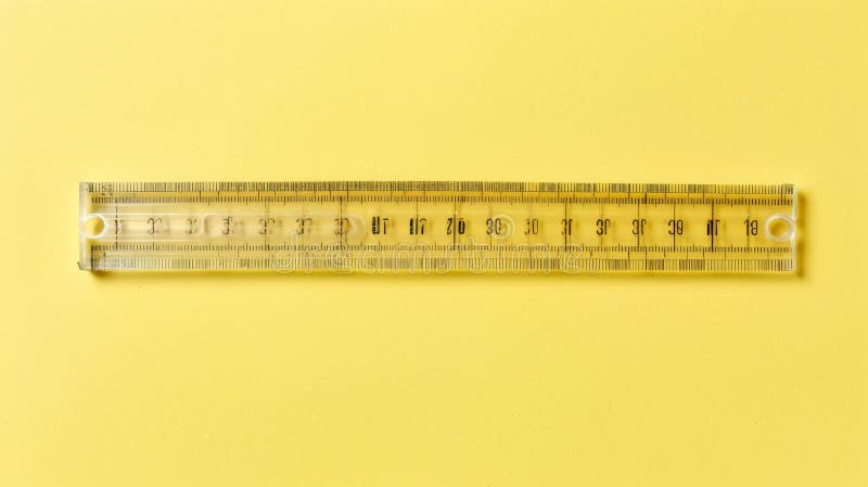 Clear Ruler on a Yellow Background Stock Illustration - Illustration of ...