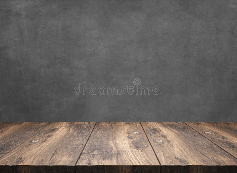 Clear Rustic Wooden Table with Grey Background Stock Image - Image of ...