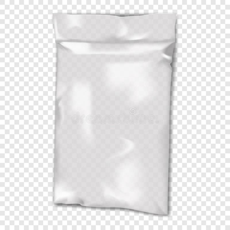 Clear Sachet Pouch Vector Mockup. Transparent Plastic Bag Mock-up ...