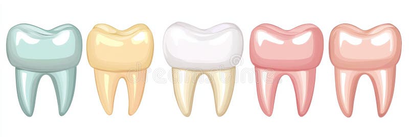 A Clear Schematic Displays a Dental Row Featuring Colored Implants ...