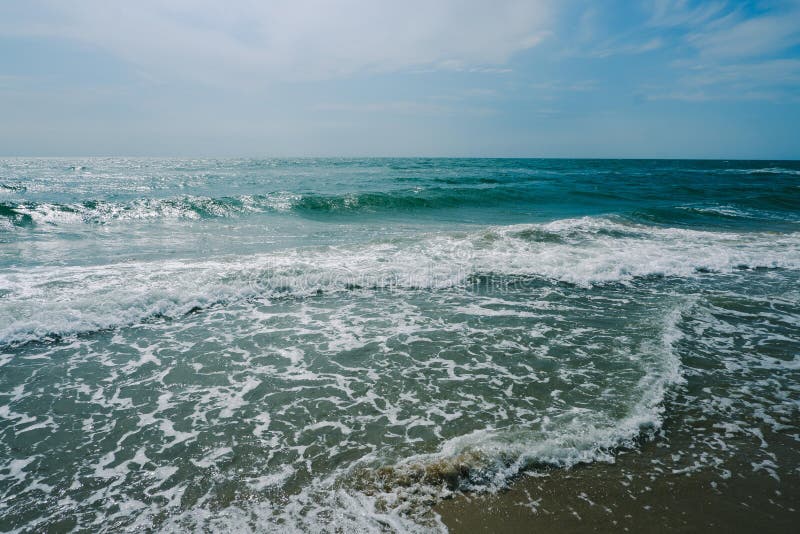 Clear Sea Water, Wave and Sand Beach. Scenery Sea. Stock Image - Image ...