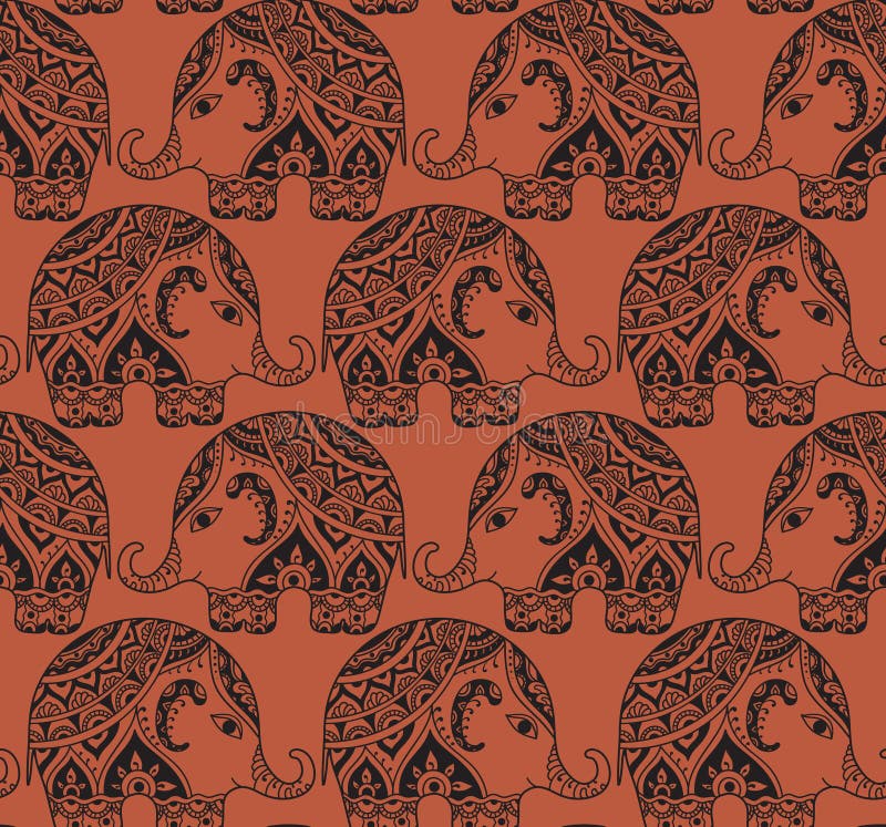 Stylized Patterned Illustration Of Elephant Stock Vector - Illustration ...